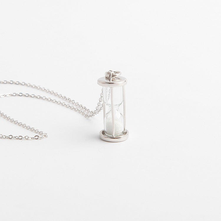 Diamond Dust Hourglass Pendant With